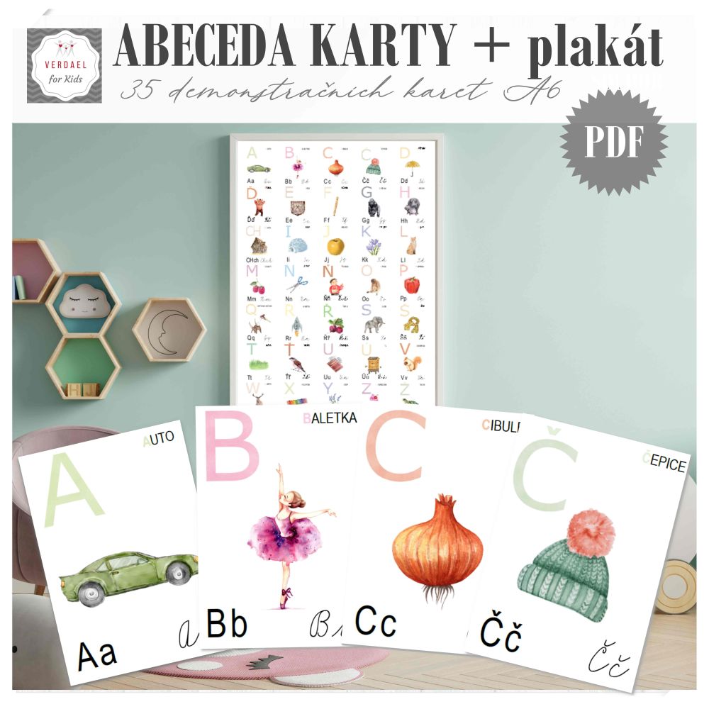 DEMONSTRAČNÍ KARTY ABECEDA + PLAKÁT A3 - Český jazyk | UčiteléUčitelům.cz